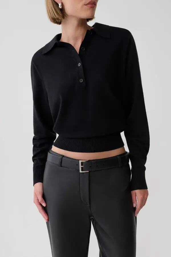 Meshki Logan Knit Top With Shoulder Pads