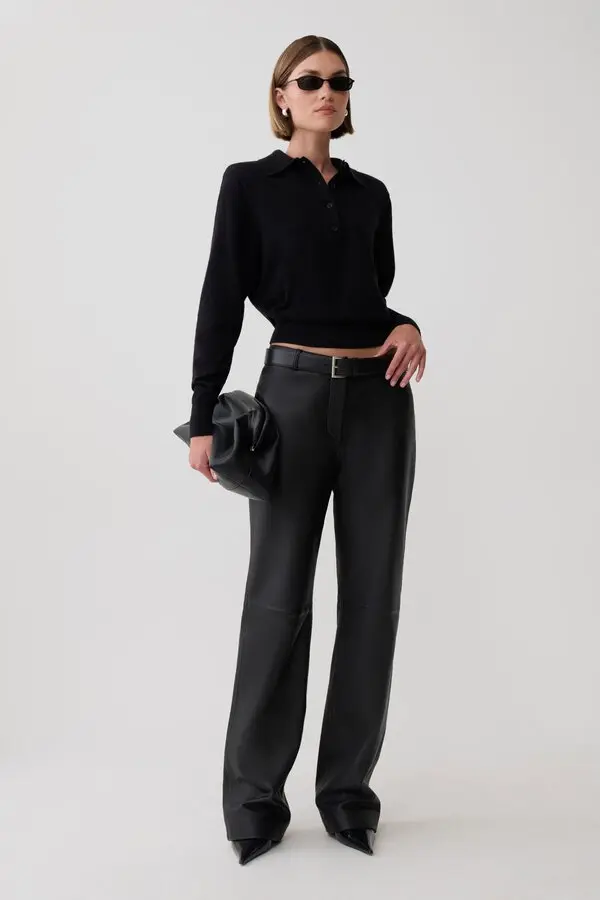 Meshki Logan Knit Top With Shoulder Pads
