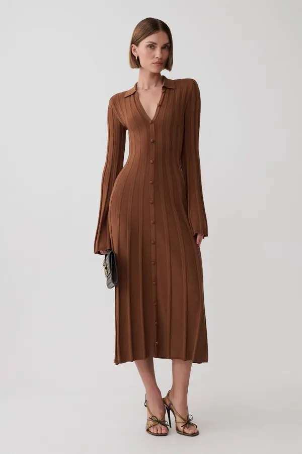 Meshki Maddie Long Sleeve Knit Midi Dress