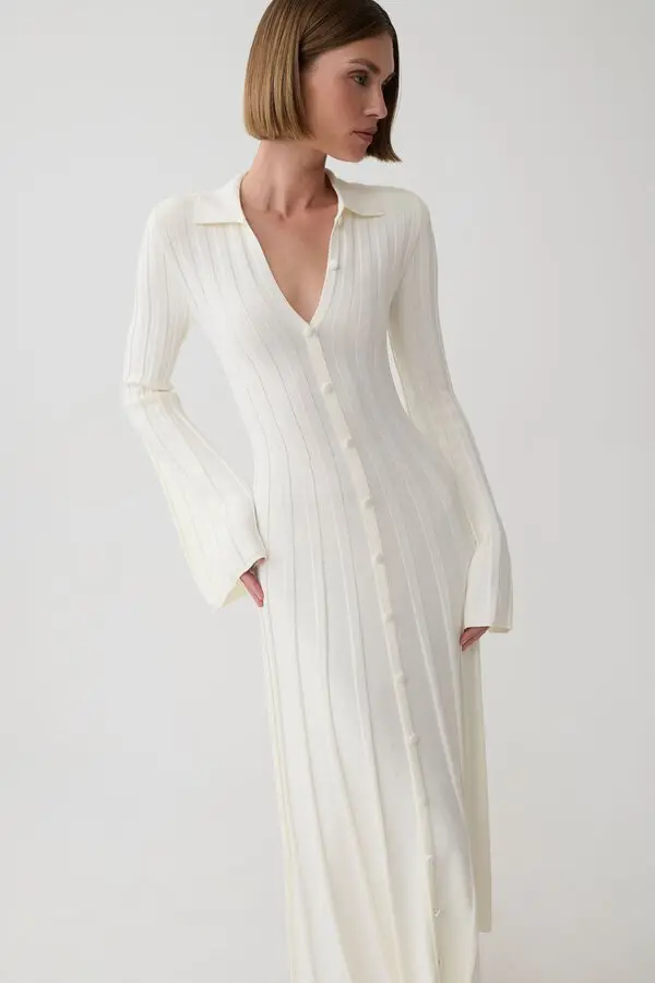 Meshki Maddie Long Sleeve Knit Midi Dress
