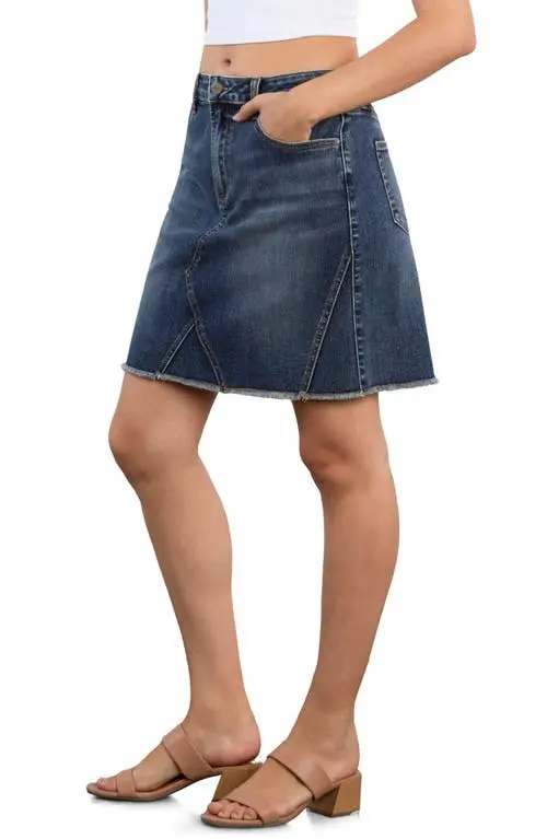 HINT OF BLU Sweet Denim Skirt - Denim Bloom