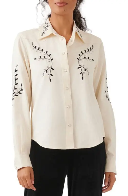 Karen Kane Embroidered Western Button-up Shirt