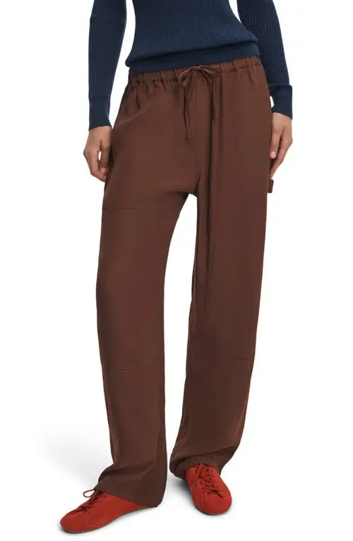 Rag & Bone Atlas Satin Wide Leg Pants - Chocolate