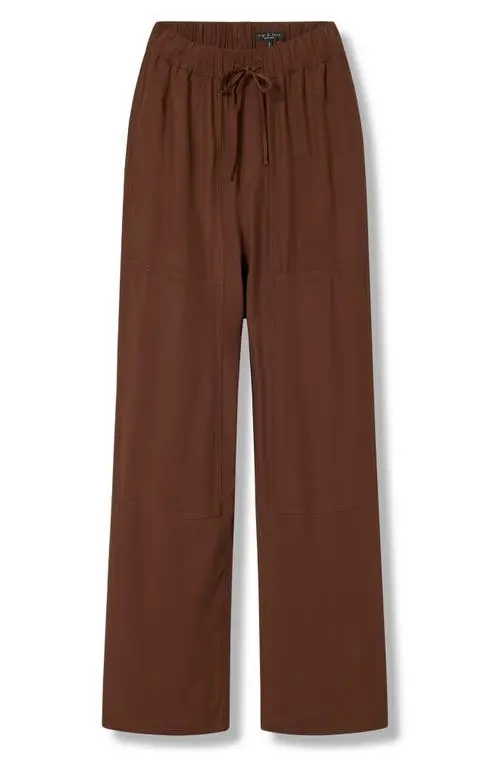 Rag & Bone Atlas Satin Wide Leg Pants - Chocolate