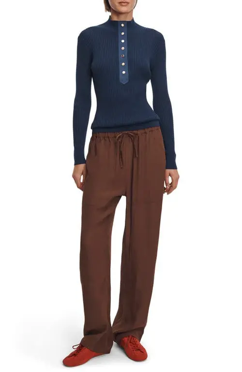 Rag & Bone Atlas Satin Wide Leg Pants - Chocolate