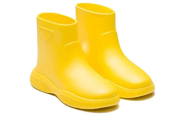 Prada Triangle Logo Rain Boots - Yellow