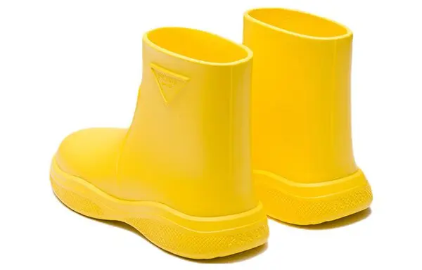 Prada Triangle Logo Rain Boots - Yellow