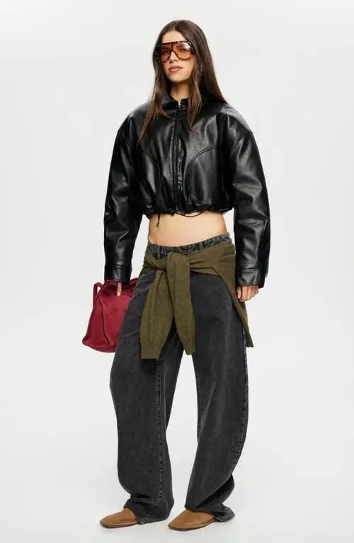 Lioness Hudson Faux Leather Bomber Jacket