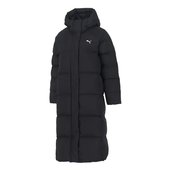 PUMA Hooded Long Down Jacket - Black