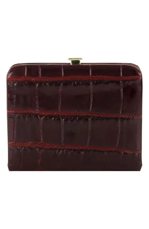 Vince Croc Embossed Small Frame Wallet