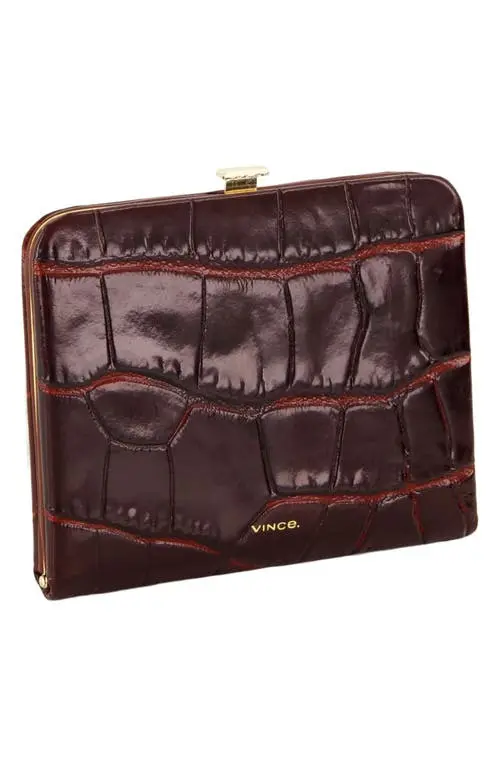 Vince Croc Embossed Small Frame Wallet