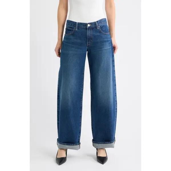 FRAME The Cuffed Low Bow Barrel Jeans - Volt