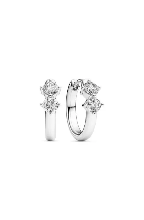 SIF JAKOBS JEWELLERY Princess Creolo Piccolo Cubic Zirconia Earrings - Silver