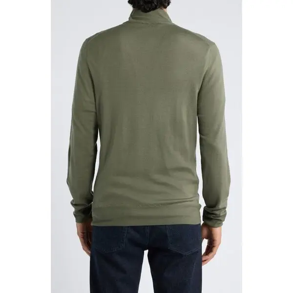 Canali Quarter Zip Wool Sweater - Green