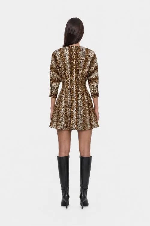 NOCTURNE Print Pleated Mini Dress