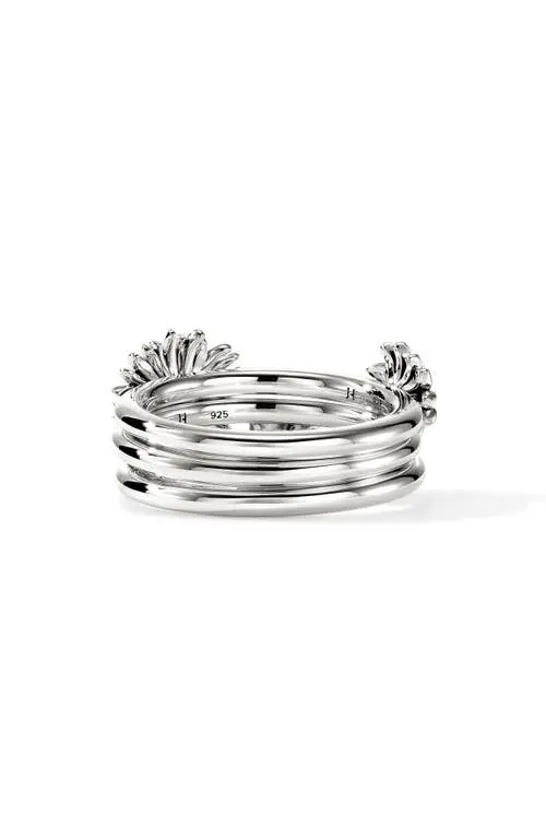 John Hardy B&f X Jh Wildflower Stacking Rings, Sterling Lab Grown Diamond