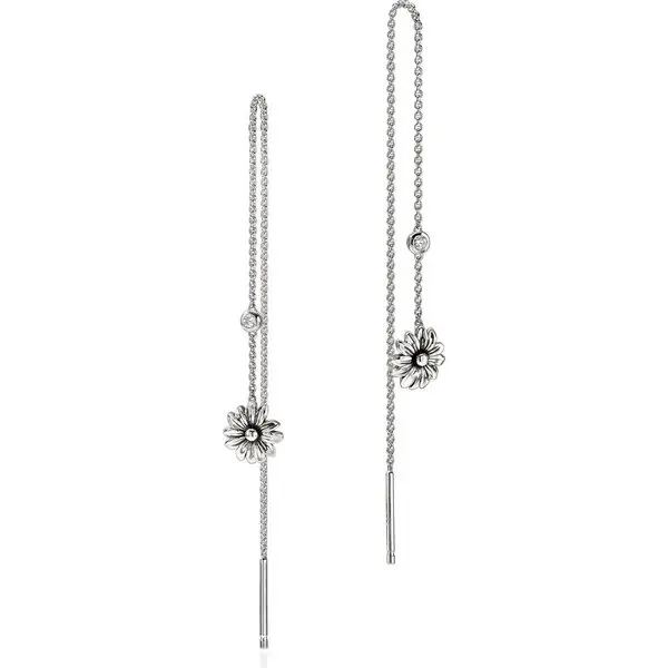 John Hardy B&f X Jh Wildflower Drop Chain Earrings, Sterling