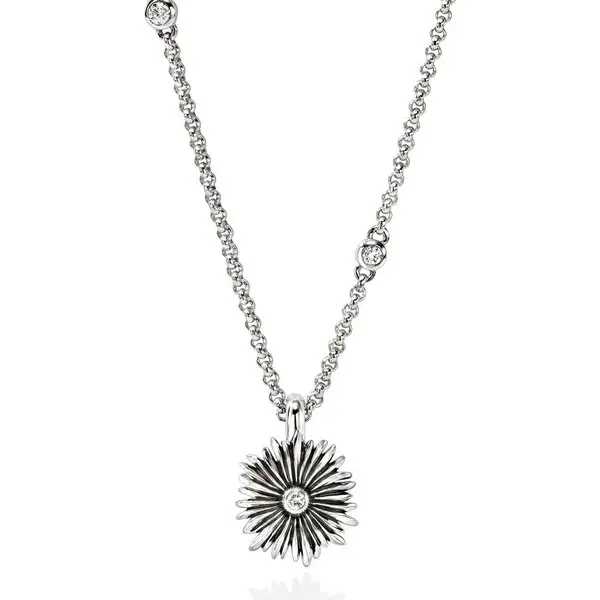 John Hardy B&f X Jh Wildflower Pendant Necklace, Sterling Lab Grown Diamond - Silver