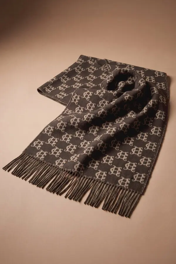 Holland Cooper Heraldic Monogram Scarf Monogram - Chocolate