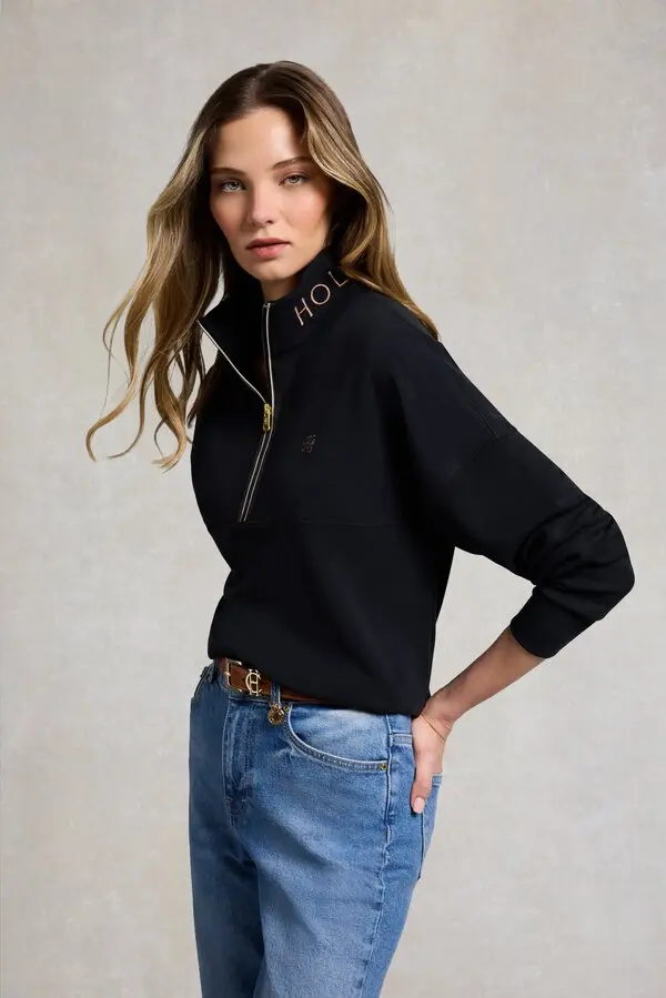 Holland Cooper Windsor Quarter Zip Sweat - Black