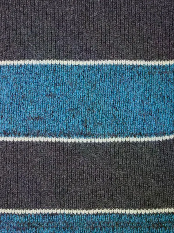 Paul Smith Blue And Stripe Lambswool Scarf