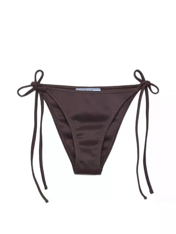 Prada Interlock Knit Bikini Bottoms - Brown