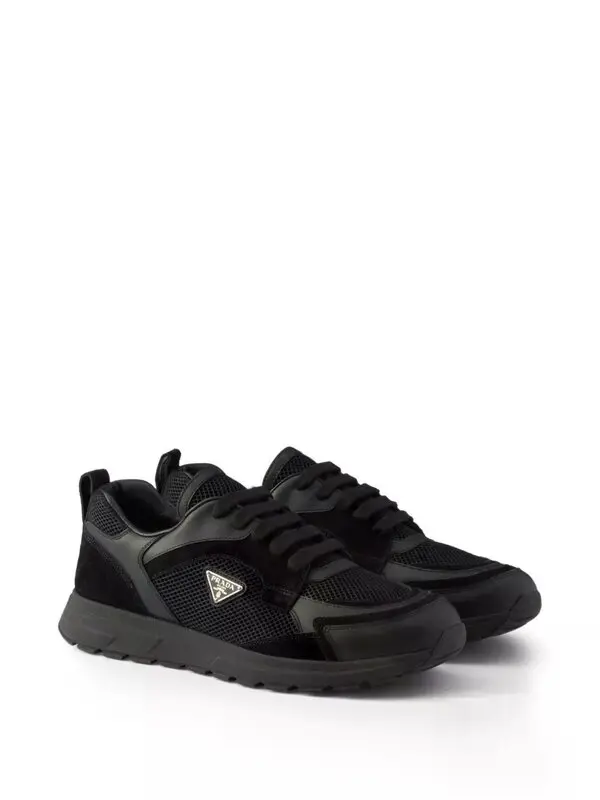 Prada Prax Leather And Fabric Sneakers
