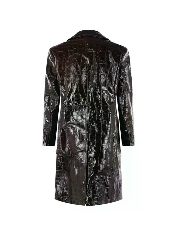 Junya Watanabe Crocodile-effect Double-breasted Coat