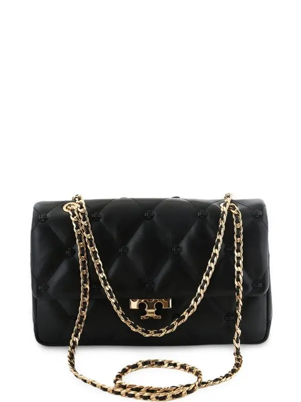 Tory Burch Bunny Knot Leather Shoulder Bag - Black