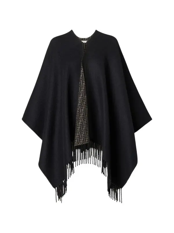 Fendi Ff Wool And Cashmere Poncho - Brown