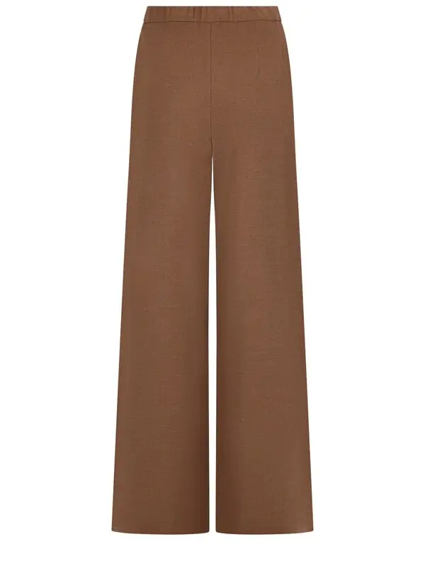 Max Mara Pantalone Jogging In Flanella Di Lana - Brown