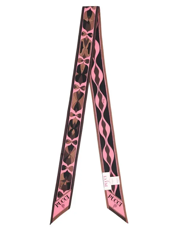 Emilio Pucci Foulard Bandeau Con Mix Di Stampe - Brown