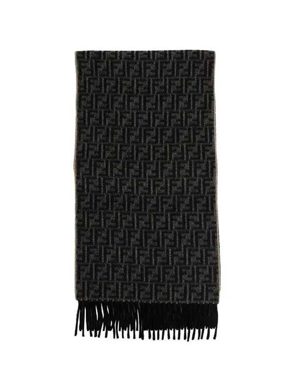 Fendi Ff Wool And Cashmere Scarf - Brown