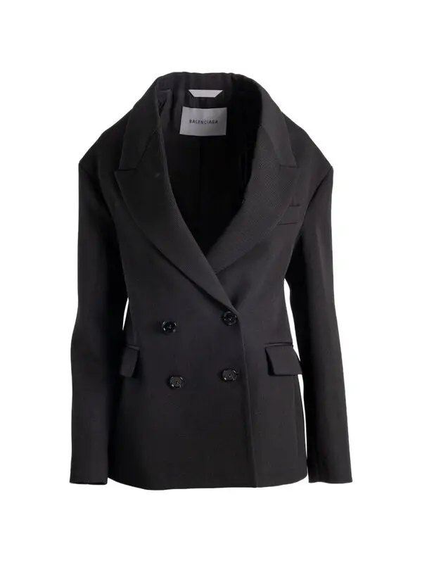 Balenciaga Wool Double-breasted Jacket - Black