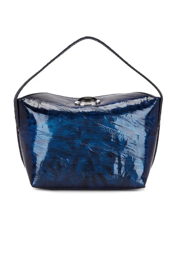 Christopher Esber Turnlock Crinkled Mini Bag In Blue