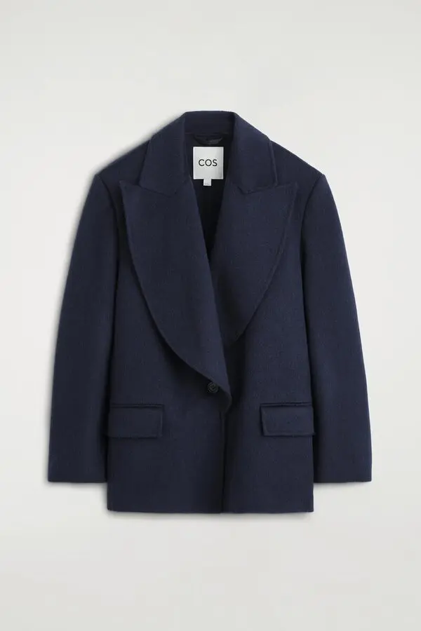 Cos Tailored Draped Wool-blend Blazer