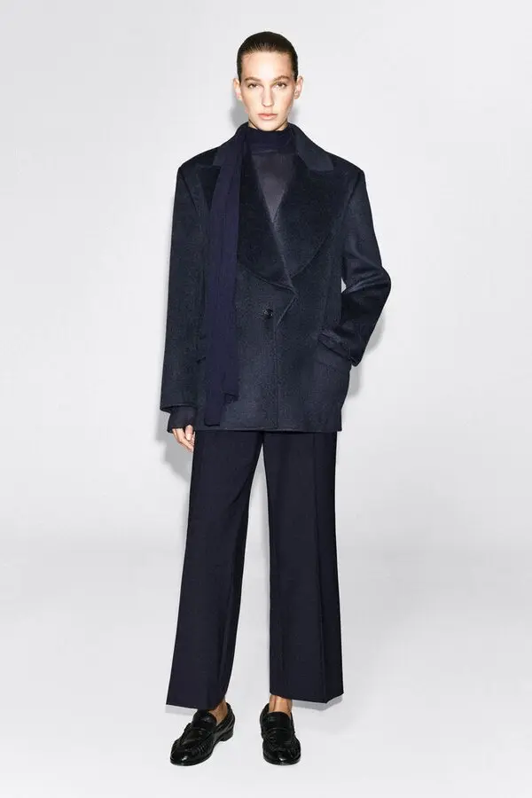 Cos Tailored Draped Wool-blend Blazer