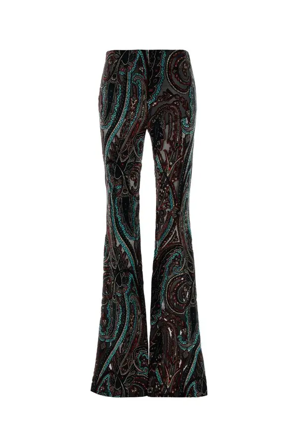 Etro Embroidered Stretch Jacquard Pants