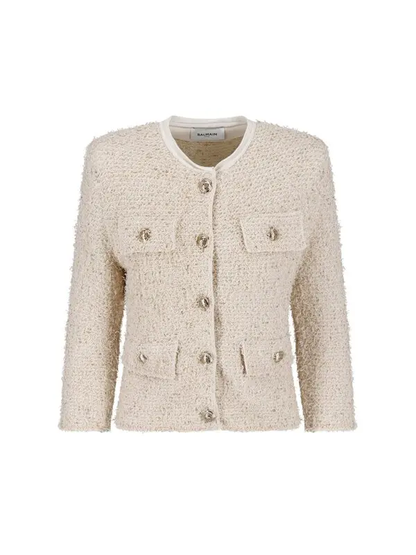 Balmain Textured Knit Button-front Jacket