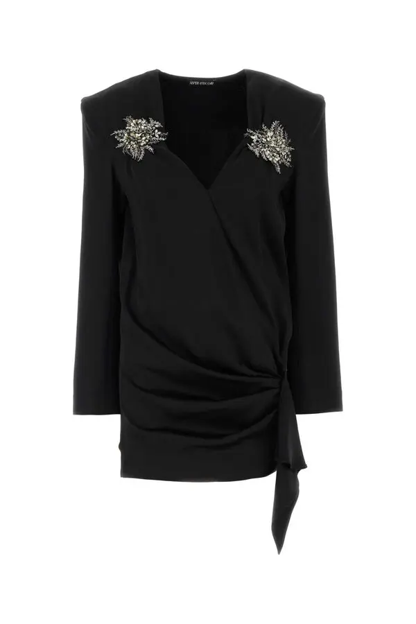 Attico Mini Satin Dress - Black