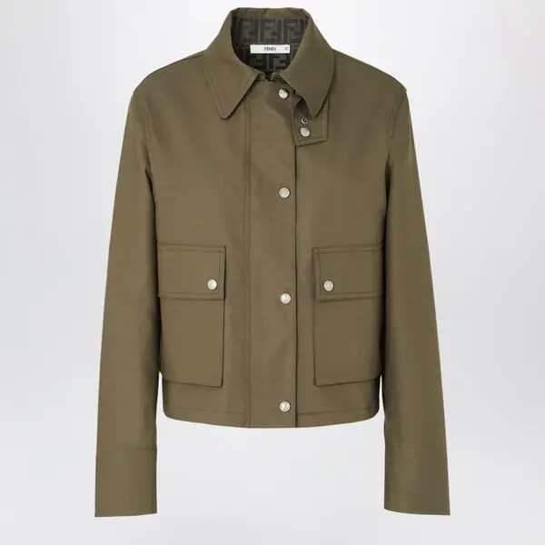 Fendi Utility Blouson Mackintosh Jacket With Patch Pockets