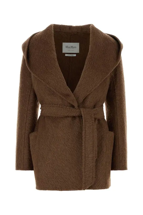 Max Mara Camel Blend Gold-tone Button Jacket - Brown