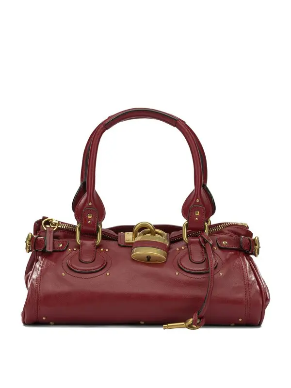 Chloé Paddington Medium Leather Handbag - Red
