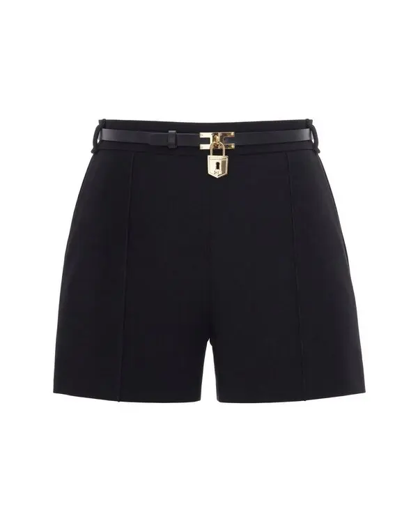 Elisabetta Franchi High-waisted Tailored Shorts With Belt - Nero