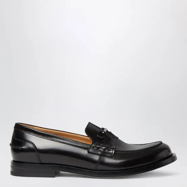 Fendi Ateneo Brushed Calfskin Loafers With Hand-stitched Side Strap