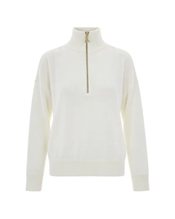 Patrizia Pepe Half-zip Turtleneck Sweater - Vanilla Ice
