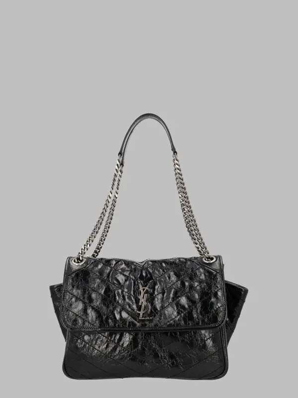 Saint Laurent Calfskin Leather Shoulder Bag - Black