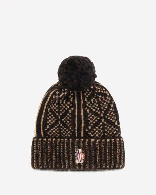 Moncler Alpaca, Wool And Nylon Blend Beanie With Pom-pom