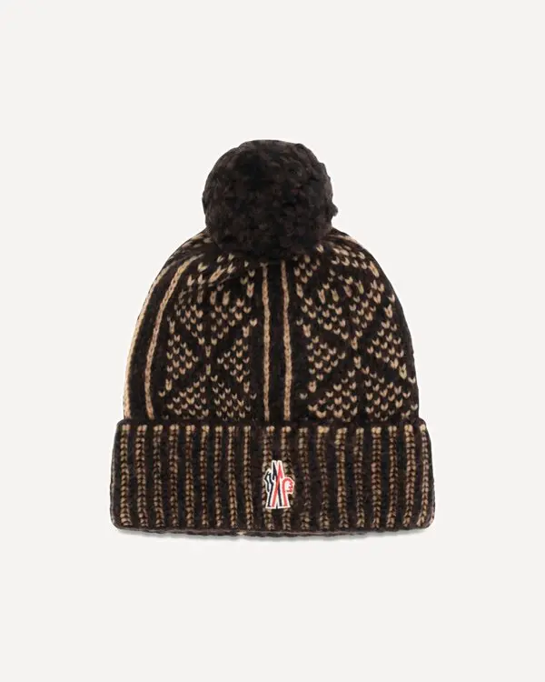 Moncler Alpaca, Wool And Nylon Blend Beanie With Pom-pom