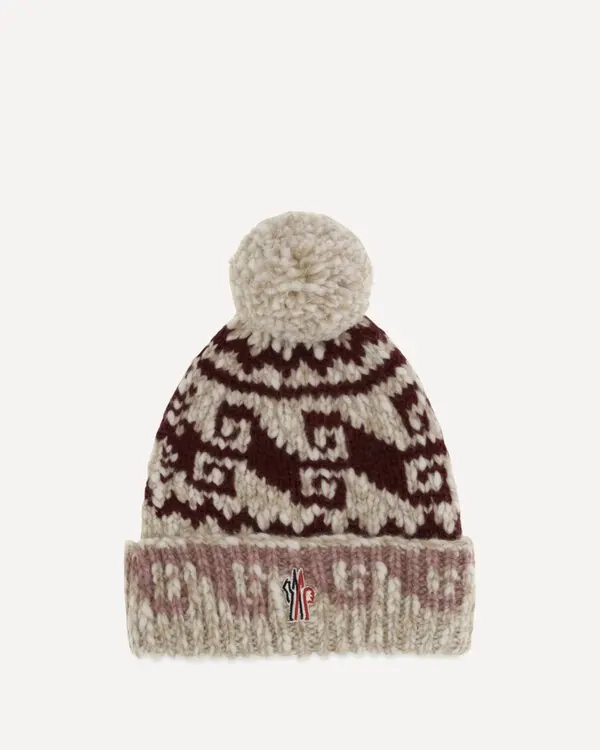 Moncler Wool-alpaca Blend Beanie With Pom-pom - Beige